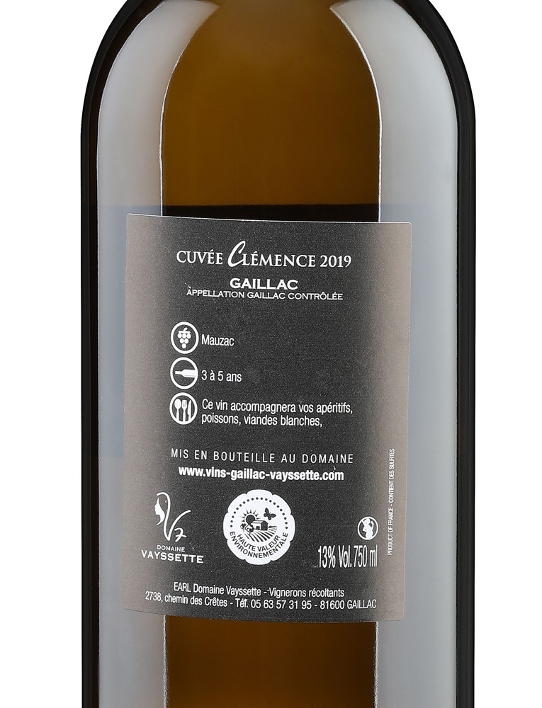 Vin blanc sec AOC Gaillac Cuvée Clémence, l'élégance de l'élevage en ...