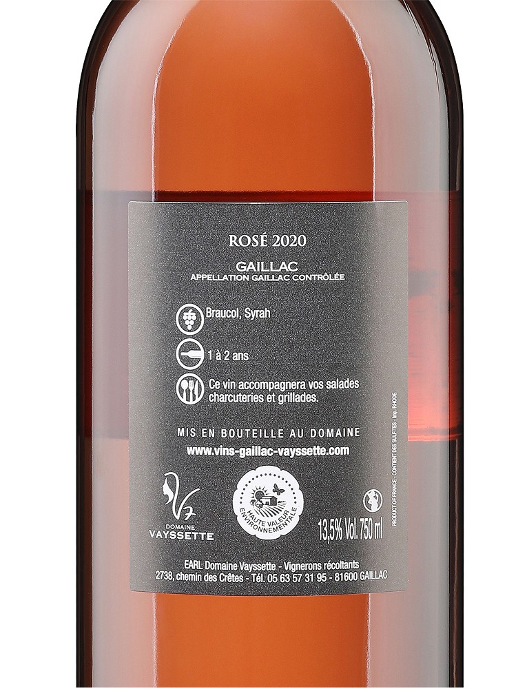 AOC Gaillac rosé wine, traditional range from Domaine Vayssette