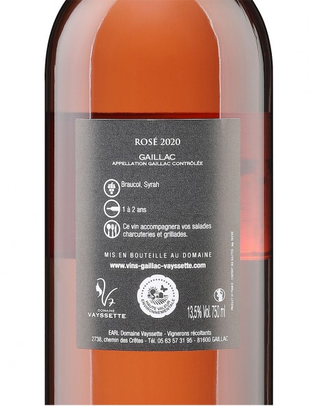 Vin rosé AOC Gaillac, gamme tradition du Domaine Vayssette