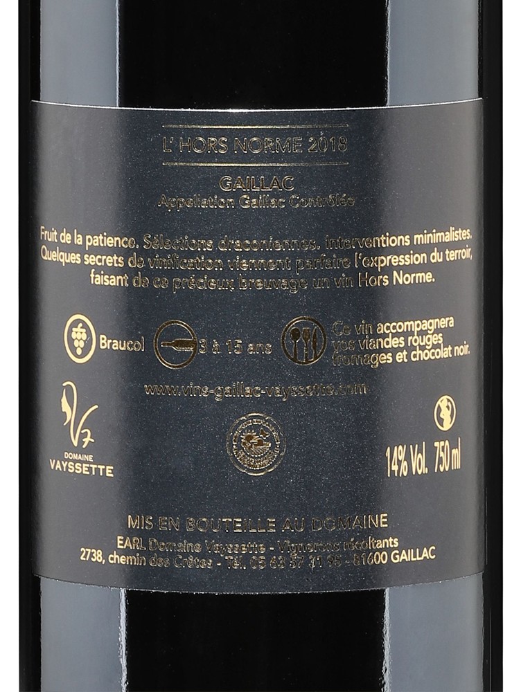 Cuvée "L'Hors Norme", Vin rouge AOC Gaillac, une attaque franche avec ...